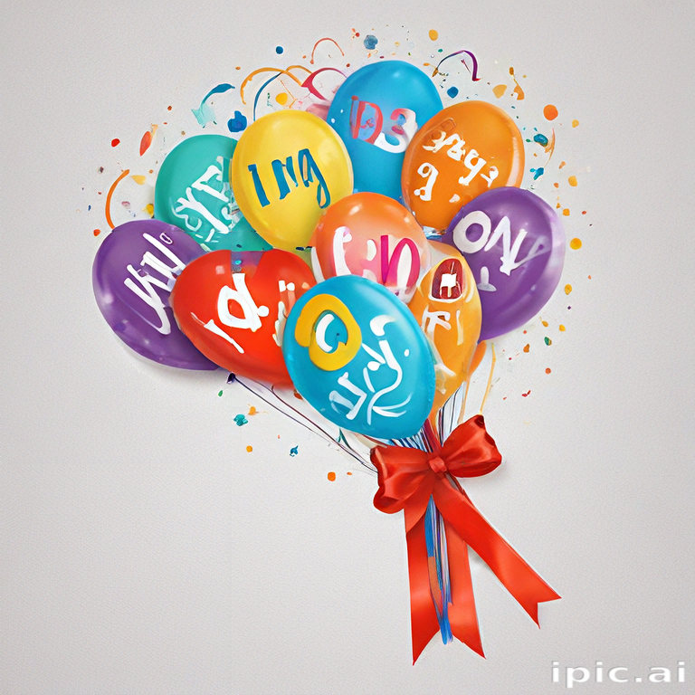 Colorful Balloons Celebrating Friendship and Joy with Cheerful Messages