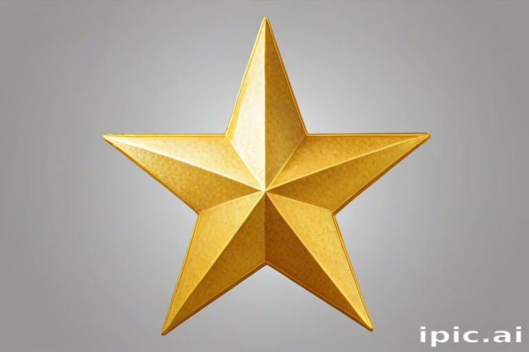 A Shiny Golden Star Emblem with a Textured Surface on Display.