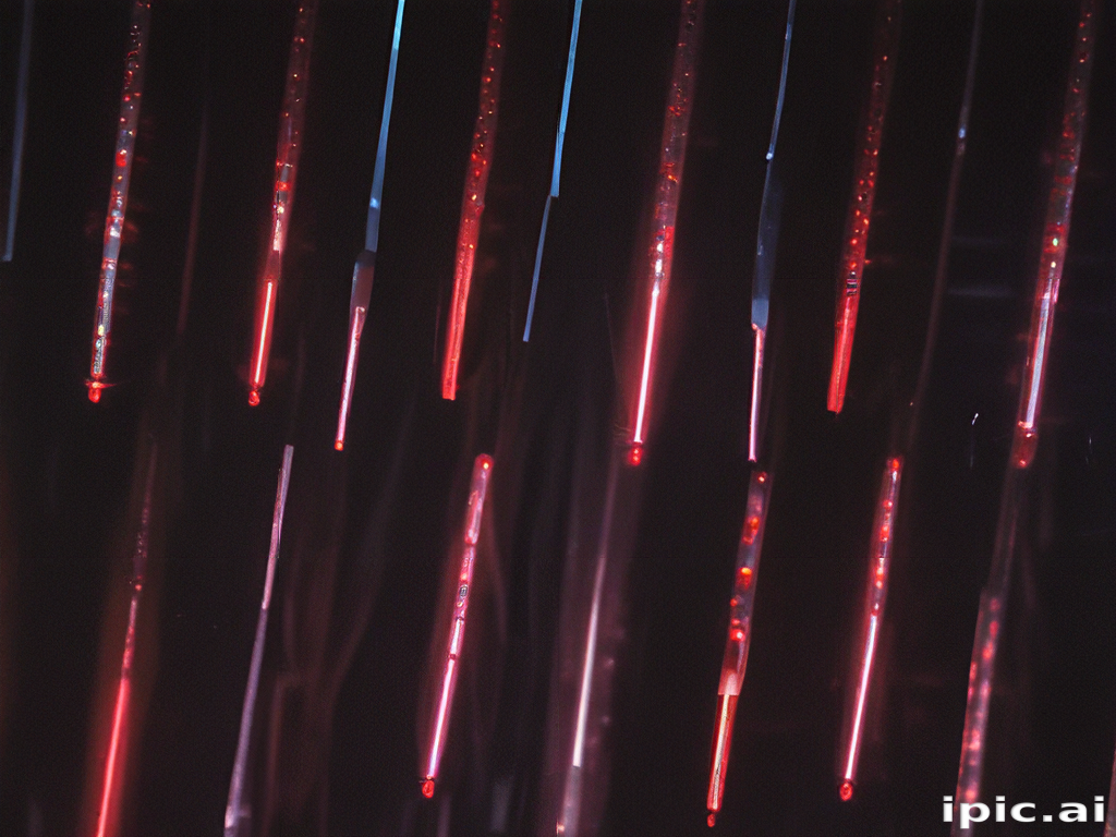 Illuminated Red Light Beams Creating a Captivating Visual Experience in ...