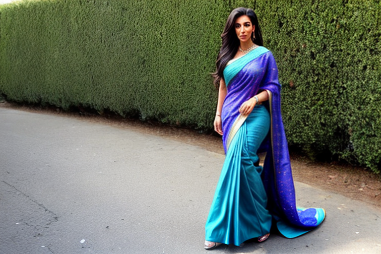 Kim Kardashian in sari