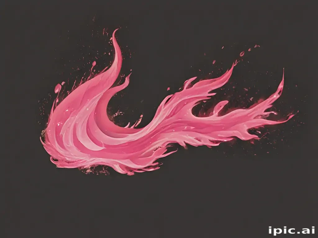 Vibrant Pink Flames Dancing Against a Dark Background with Dynamic Energy