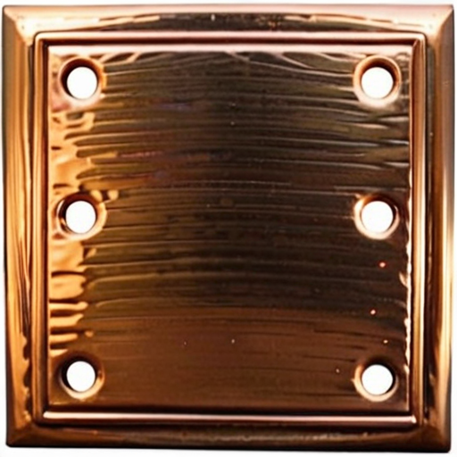 Patterned hammered copper panel full front straight on view