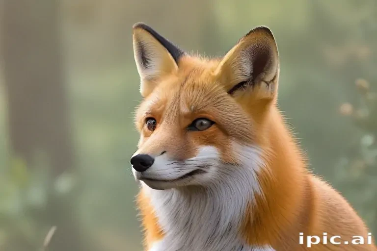A Majestic Close-Up of a Fox in a Serene Natural Setting.