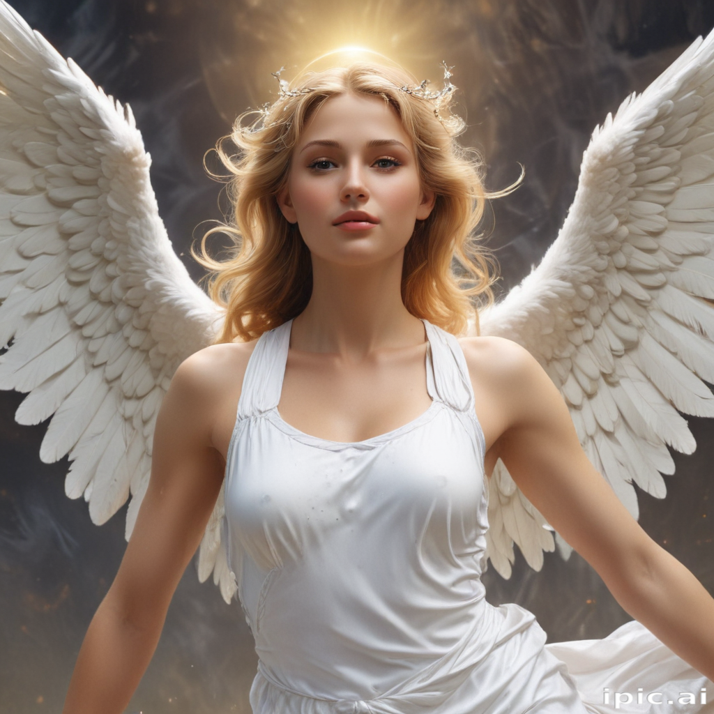 Celestial Angelic Figure with Radiant Wings and Ethereal Glow in a ...