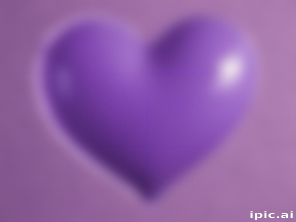 Soft and Shiny Purple Heart Shape Against a Gentle Background Color