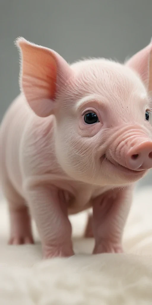 A Playful Little Piglet with Adorable Features and a Charming Expression.
