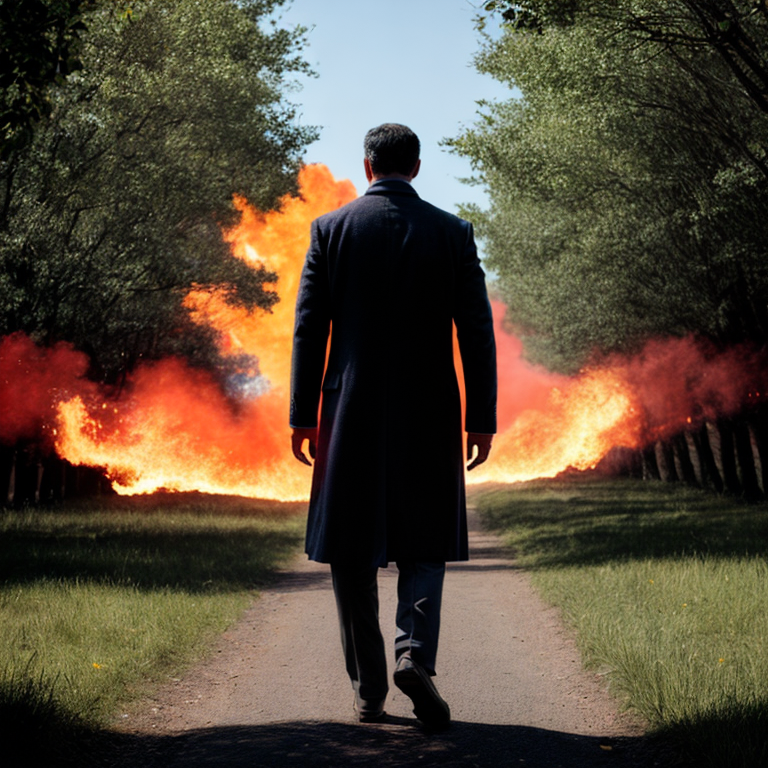 A man with fire