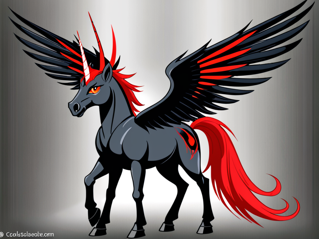 mlp pony necromancer dark alicorn with white markings on face red eyes ...
