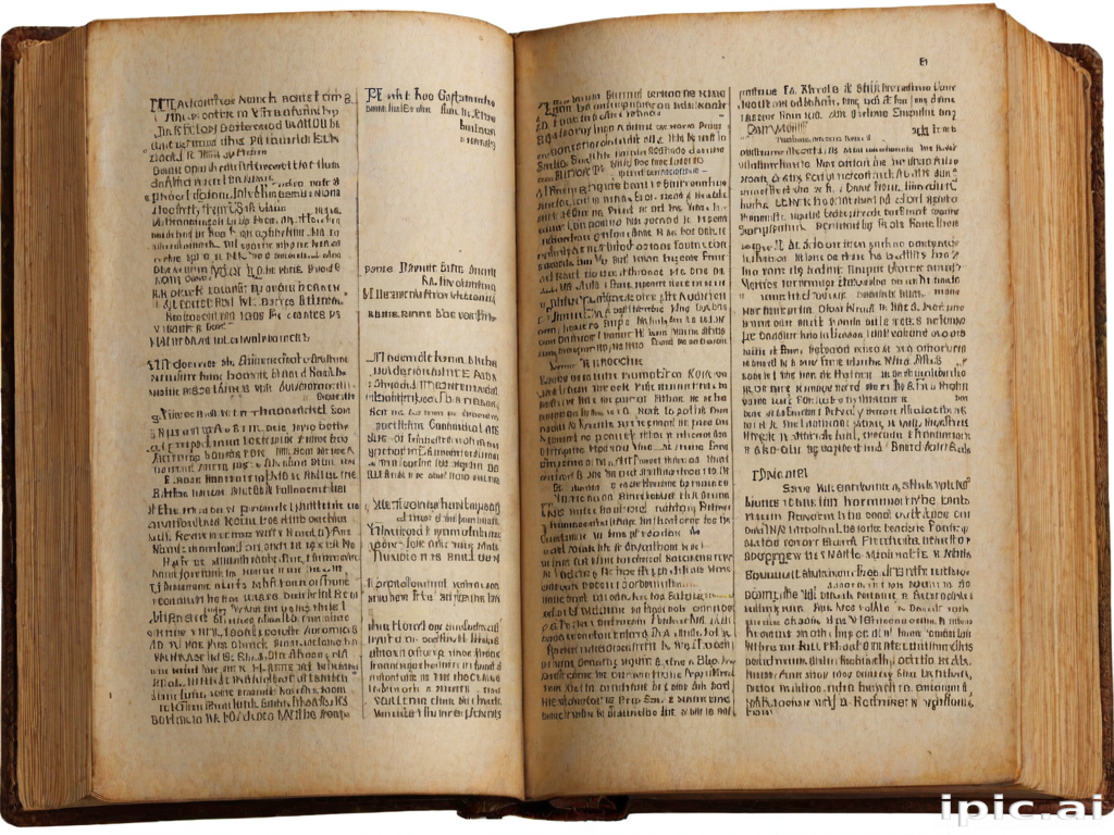 An Antique Book Open to Pages Filled with Text and Illustrations.