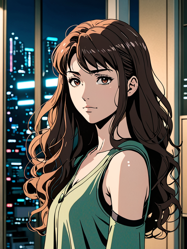 girl, manga, ghost in a shell, cute, anime, long light curly brown hair ...
