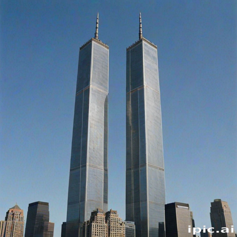 Iconic Twin Skyscrapers Standing Tall Against a Clear Blue Sky