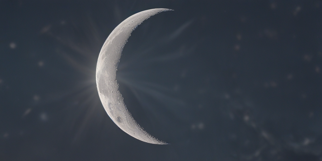 Majestic Crescent Moon Illuminating the Night Sky with Gentle Radiance