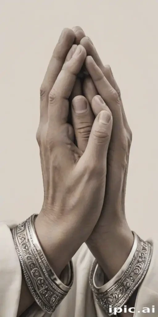 Two Hands in Prayerful Gesture, Symbolizing Peace and Spiritual Reflection