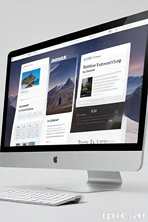 Modern Desktop Computer Displaying a Clean and Stylish Website Interface