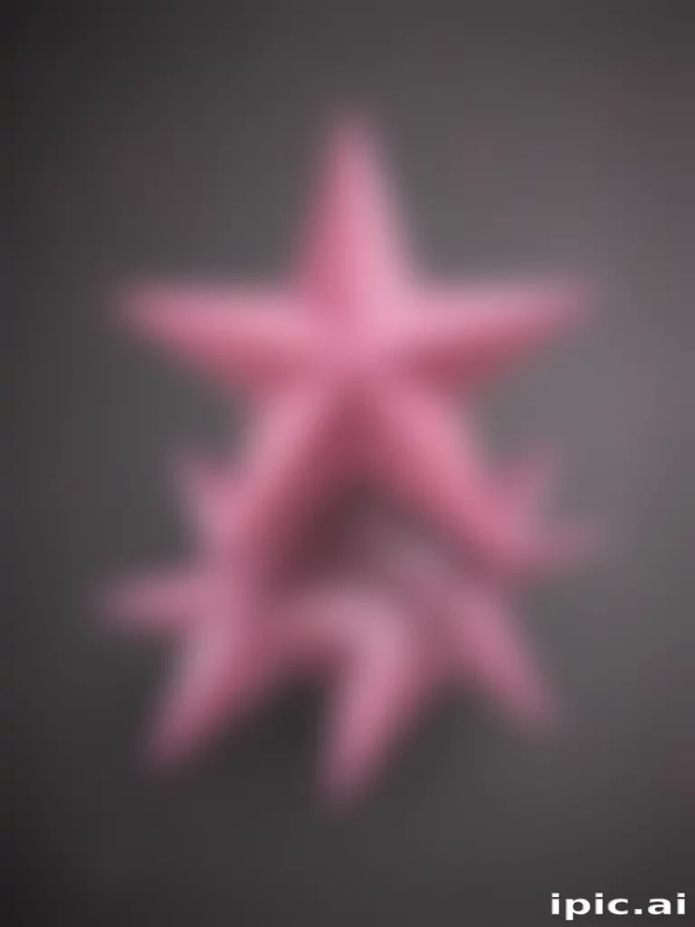 Abstract Pink Star Shapes Stacked Creatively Against a Dark Background