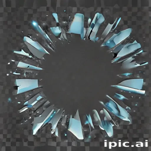 Abstract Circular Fragmentation with Blue Highlights Against a ...