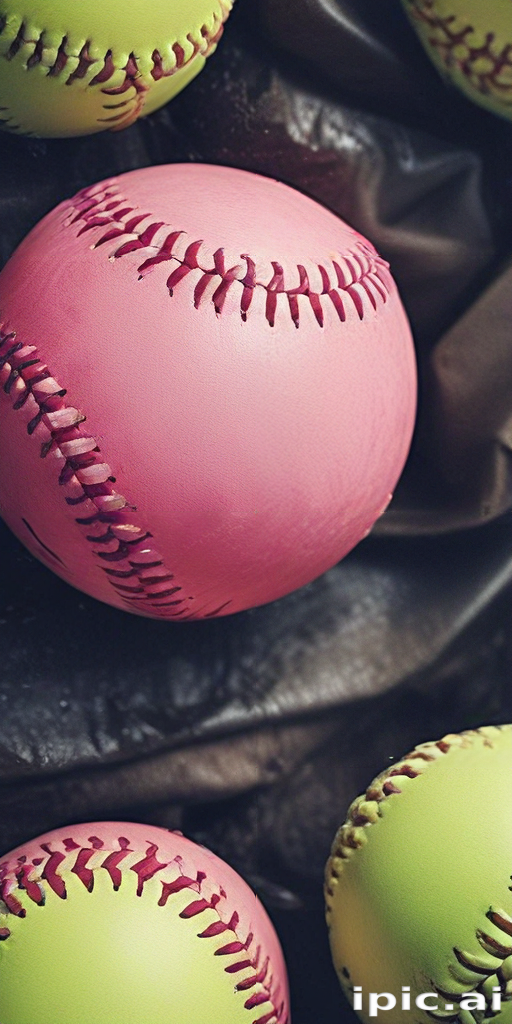 Colorful Softballs in Various Shades Resting on a Dark Surface