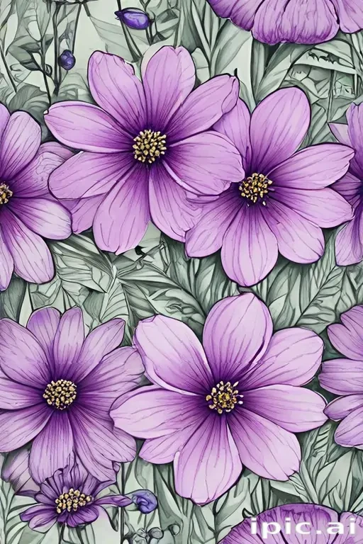 Vibrant Purple Flowers in Bloom Against a Soft Green Background