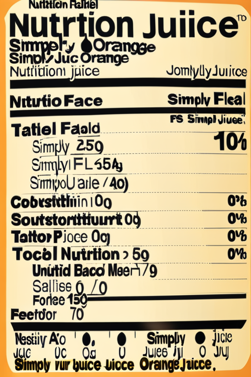 Nutrition Label for Simply Orange Juice: Ingredients and Nutritional ...