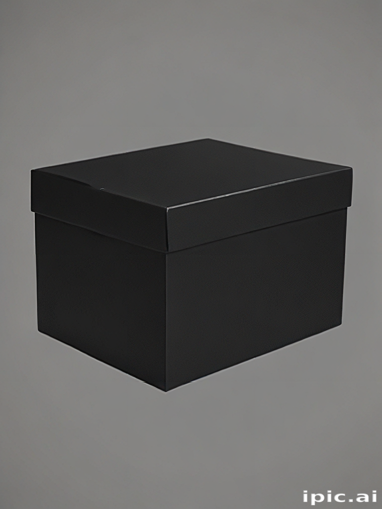 A Minimalist Black Box on a Gray Background for Storage or Gifts.