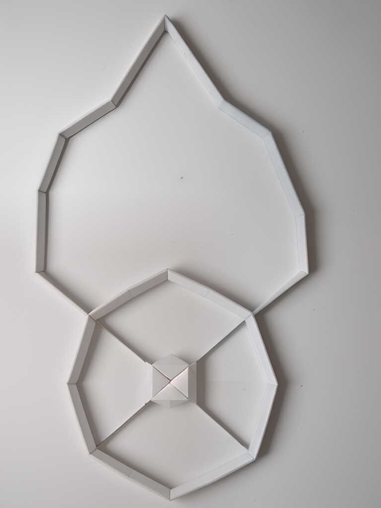 Geometric Shapes Formed with White Paper Strips Creating Intricate Patterns