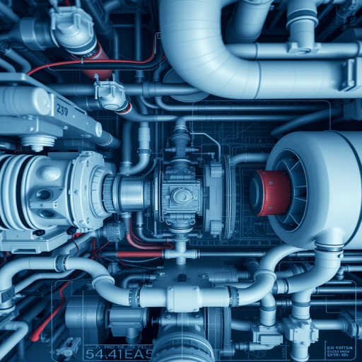 Intricate Spiral Design of an Aircraft Engine's Turbine Components