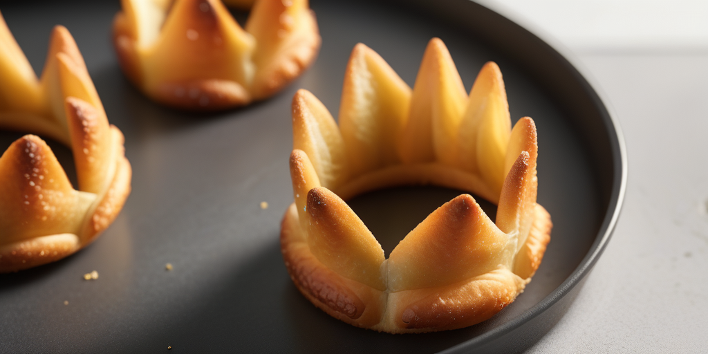 Deliciously Baked Crown-Shaped Pastries Fresh Out of the Oven Displayed ...