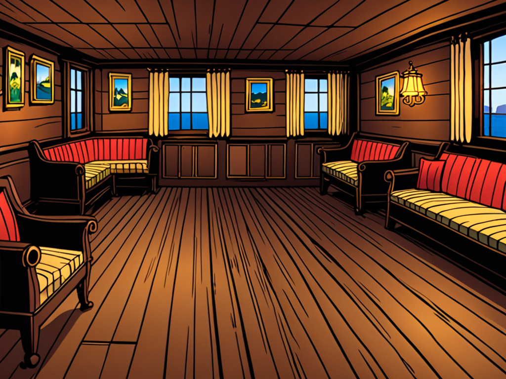 Interior of Captain Hook's state room on the pirate ship from the ...