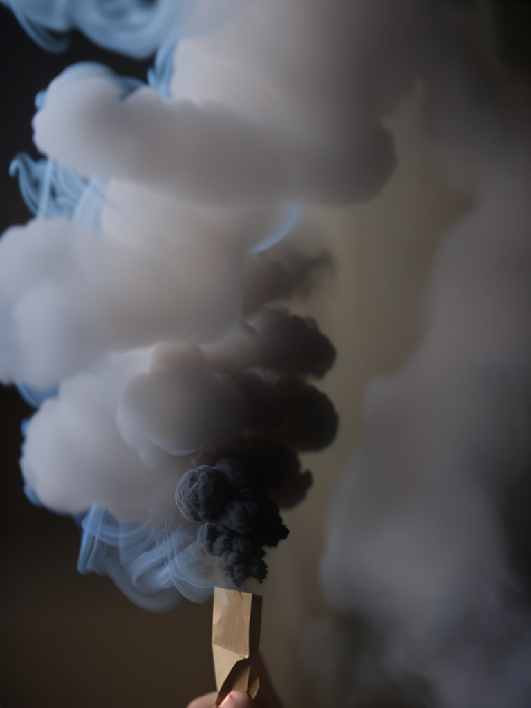Creative Artistic Expression: A Hand Holding Smoke in Various Hues