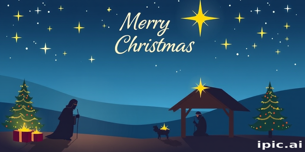 Joyful Celebration of Christmas with Nativity Scene and Festive Decorations