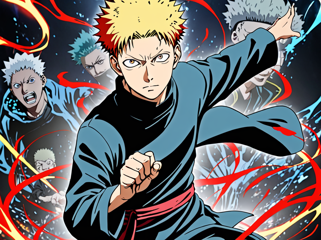 Satarou gojo, beautiful, anime jujutsu kaisen ,art action