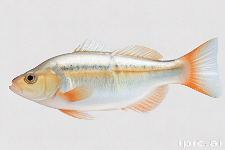 A Colorful Freshwater Fish Displaying Vibrant Orange and Silver Tones.