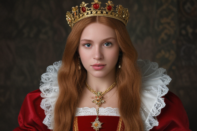 realistic and powerful photo of queen Katherine of Aragon in real life ...