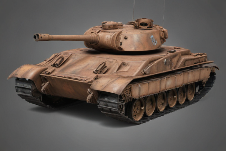 A Detailed View of a Weathered and Rusty Historic Military Tank.