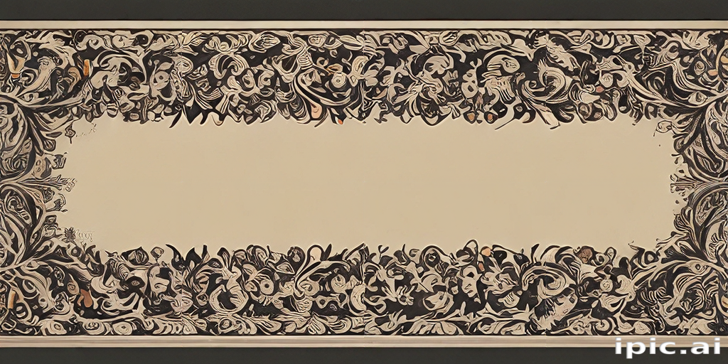 Intricate Floral Design Border Framing a Blank Center Space for Creativity