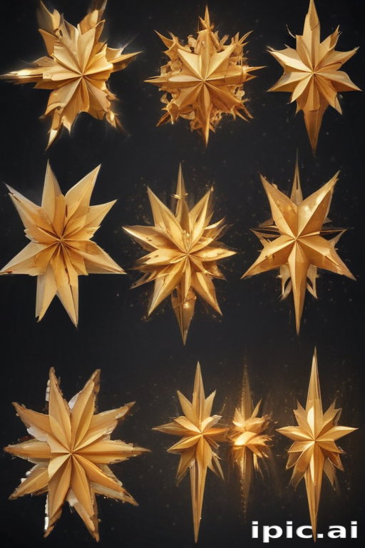 Collection of Intricate Golden Star Designs Showcasing Unique Geometric ...