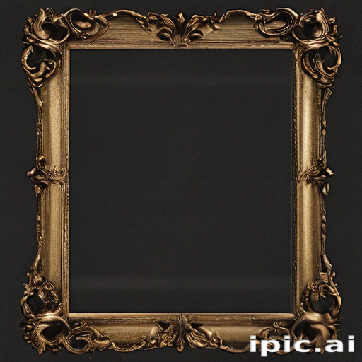 Ornate Vintage Picture Frame with Intricate Details and an Empty Center