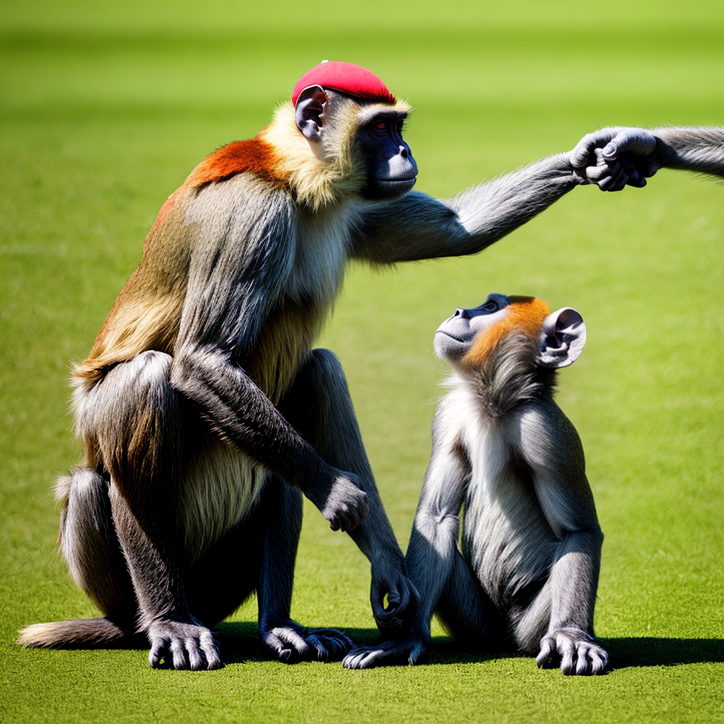 a king monkey giving high five