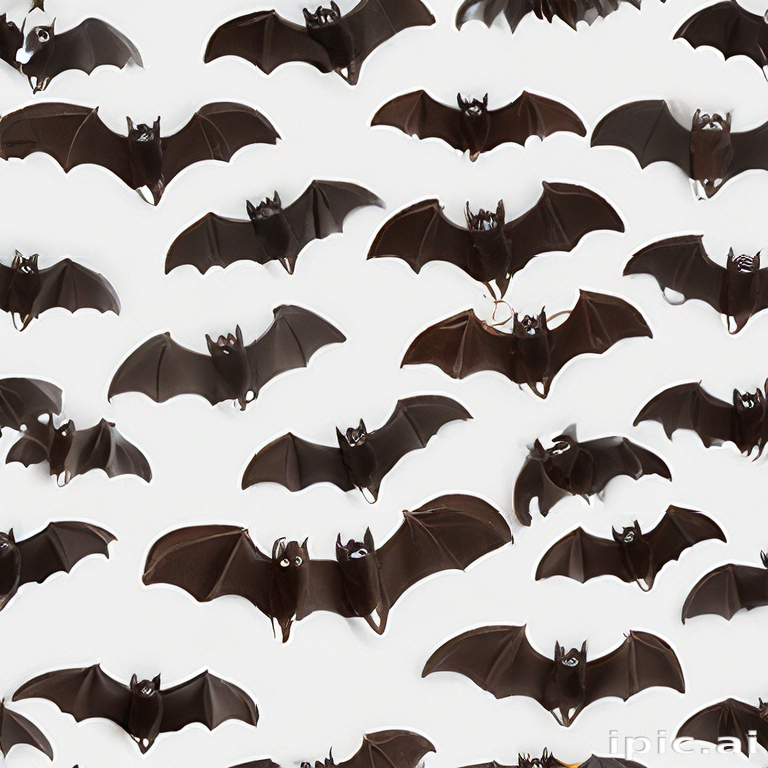 A Collection of Decorative Bats Arranged in a Whimsical Pattern Display.
