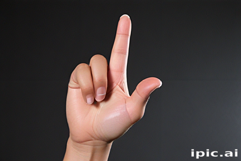 An Outstretched Hand Forming a Gesture with One Finger Raised Upward