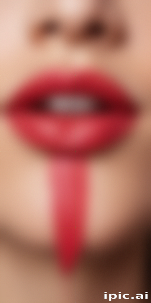 Artistic Close-Up of Bold Red Lips with Dramatic Color Contrast