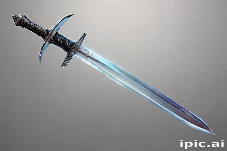Intricately Designed Sword with a Glimmering Blade and Ornate Hilt