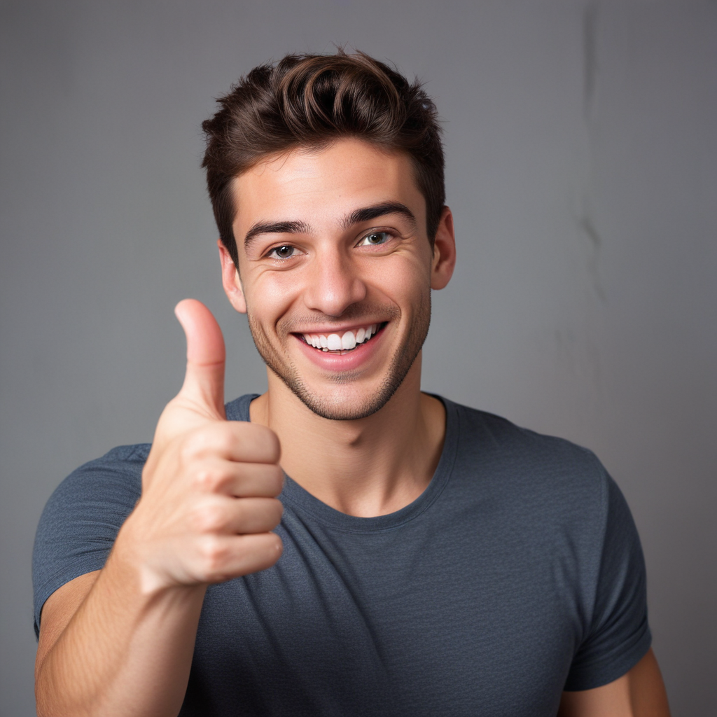 happy guy thumbs up