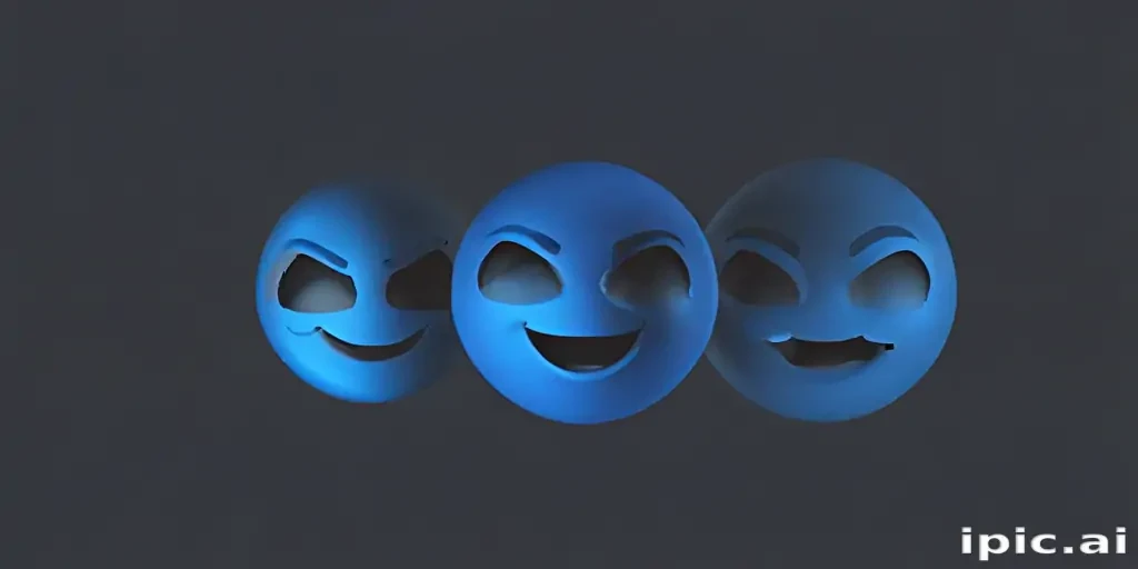“Three Playful Blue Emoji Faces Expressing Different Emotions with ...