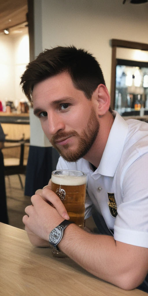 messi drinking beer