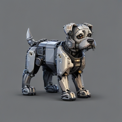 A mechanical robot dog logo, pixel art
