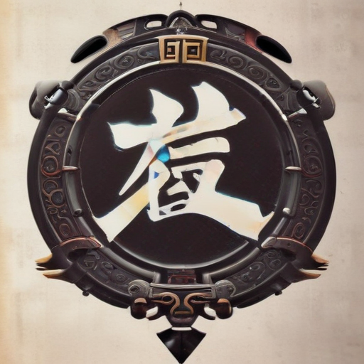 Create a coat of arms using the Chinese character yi which means ...