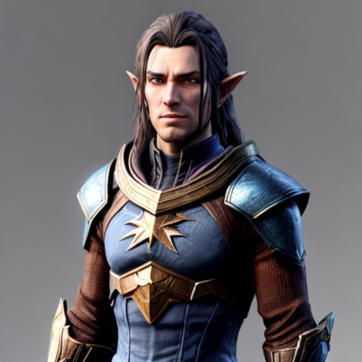 Dark elf commoner from The Elder Scrolls. With peasent clothing.