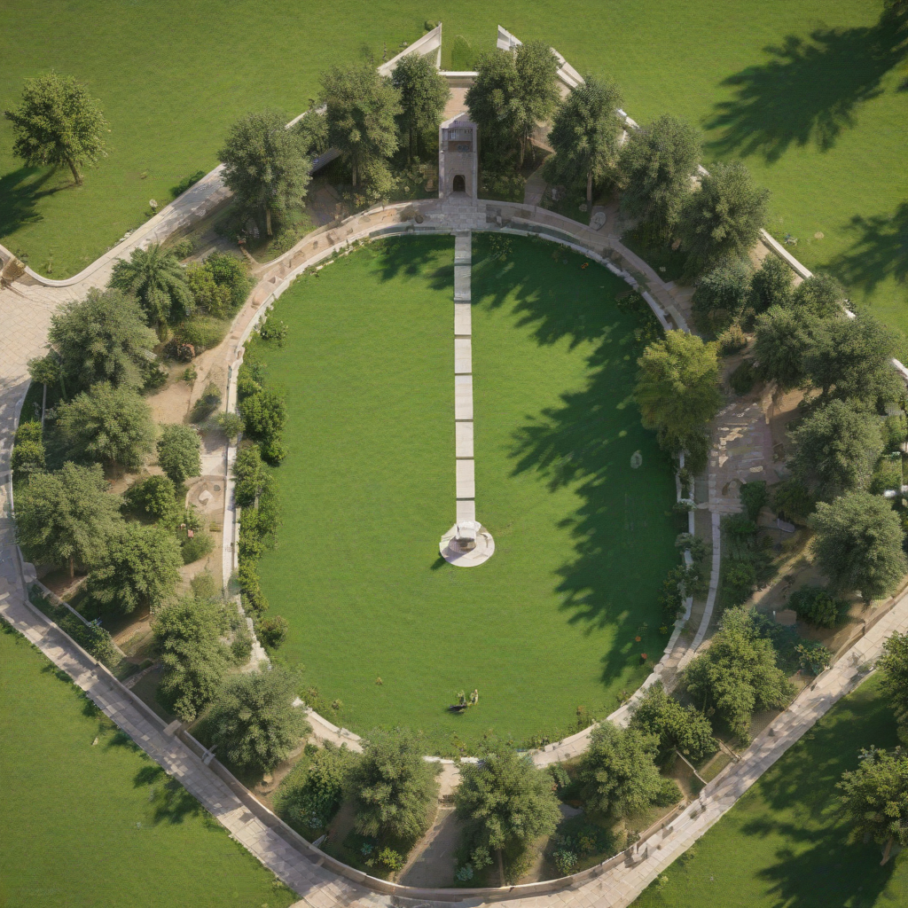 The large garden of Hamid bin Qahtaba Isometric perspective view