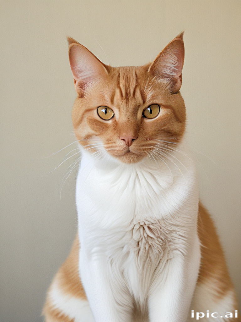 A Majestic Ginger Cat Posing Elegantly Against a Soft Background.